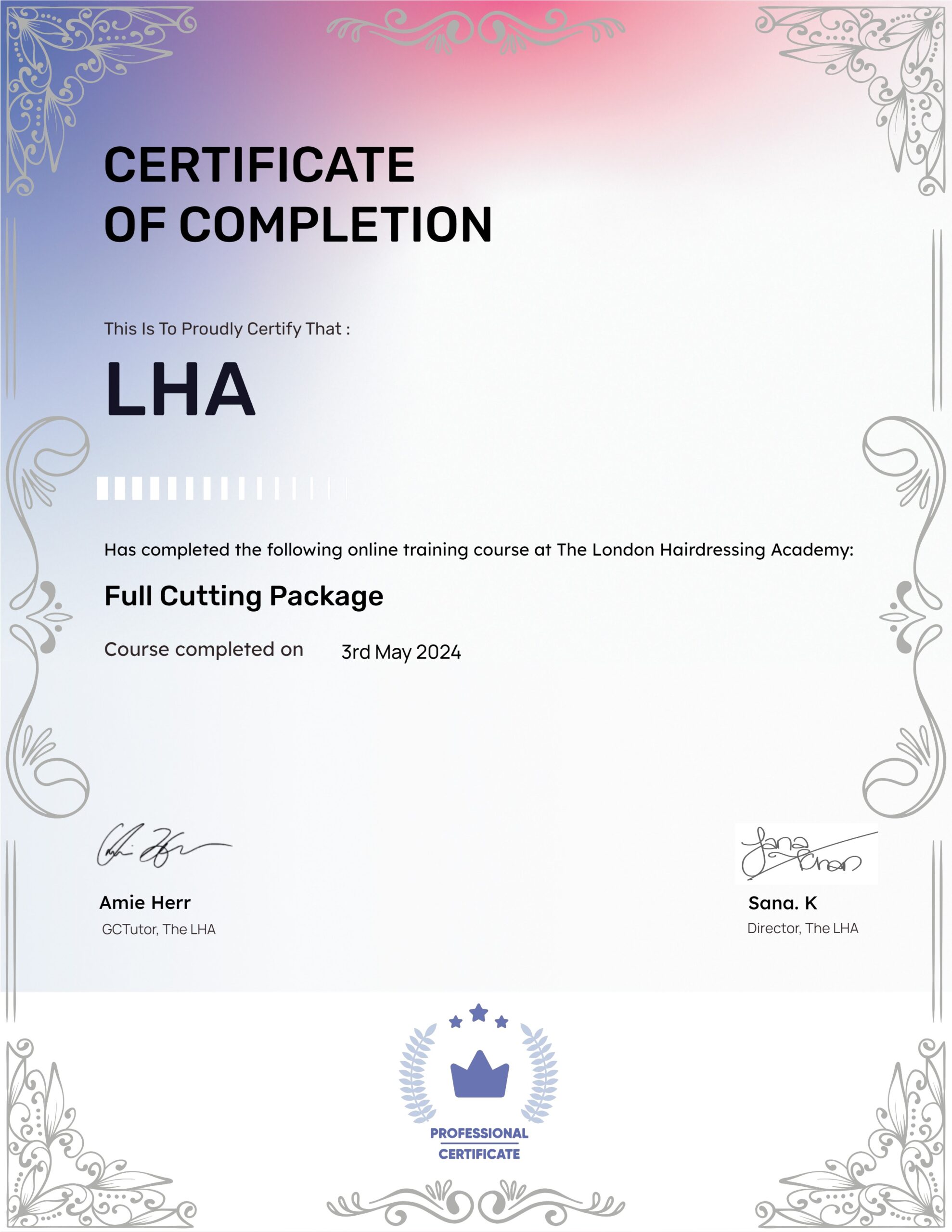 Online hairdressing Training certification - The London Hairdressing ...